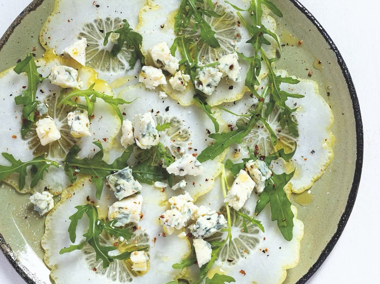 Carpaccio de Cédrat, Roquette, Fourme d’Ambert – Lemon Story